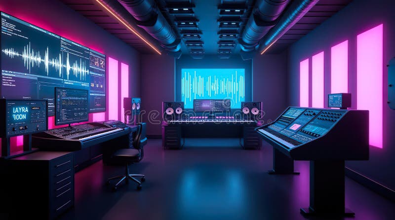 Ultra-Modern Music Studio Setup Stock Illustration - Illustration of ...