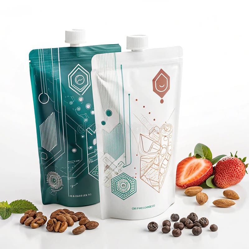 Ultra Modern Protein Shake Pouch with AI Generated Designs Stock ...