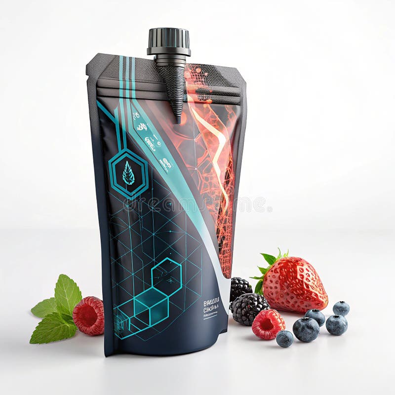Ultra Modern Protein Shake Pouch with AI Generated Designs Stock ...