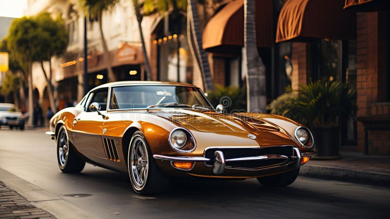 Ultra Modern Super Futuristic Car on Road with Blurry Background Stock ...