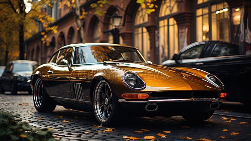 Ultra Modern Super Futuristic Car on Road with Blurry Background Stock ...
