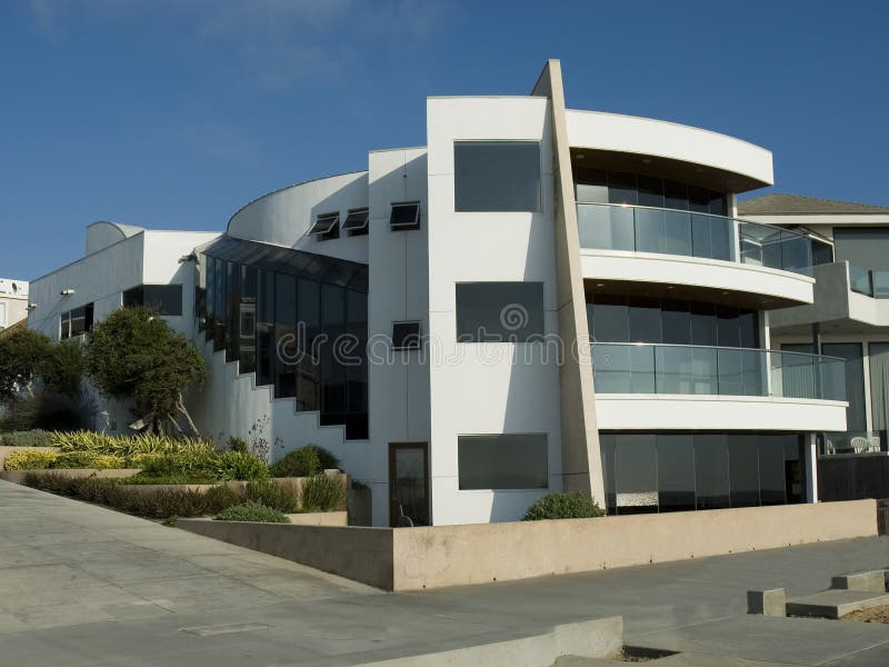 Ultra modern white home stock photo. Image of comfortable - 1438484