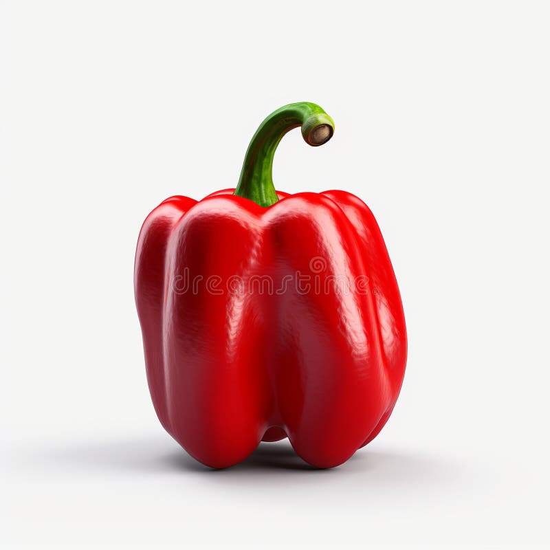 Ultra Realistic 4k Red Pepper Render on White Background - Hyper ...