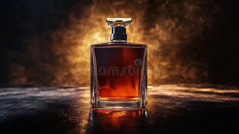 Ultra-realistic Ad for High-end Whiskey Bottle with Amber Liquid ...