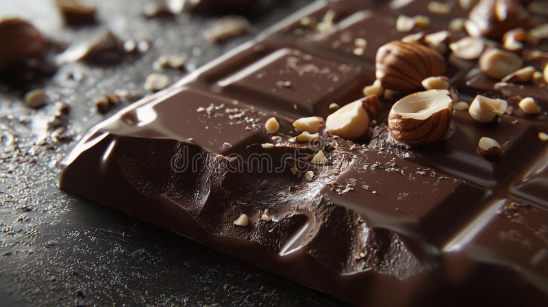 Ultra-realistic Ad of Premium Chocolate Bar with Hazelnut Pieces ...