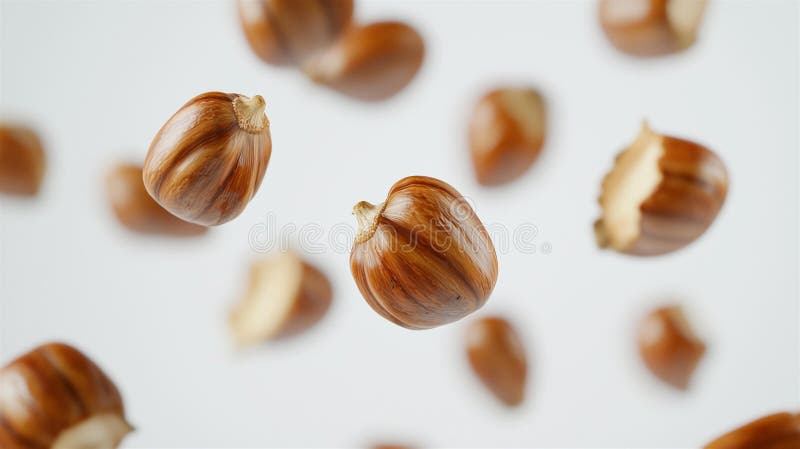 Ultra-realistic Close-up of Fresh Brown Chestnuts with Textured Shells ...