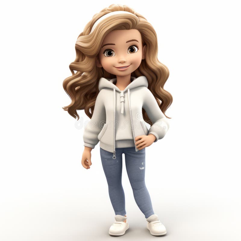 Ultra Realistic 3d Clipart Of Cute Happy Ava In Disney Animation Style