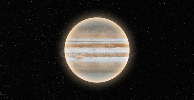 Ultra-realistic 3D Jupiter and Stars. Jupiter from Space. 3D Render ...