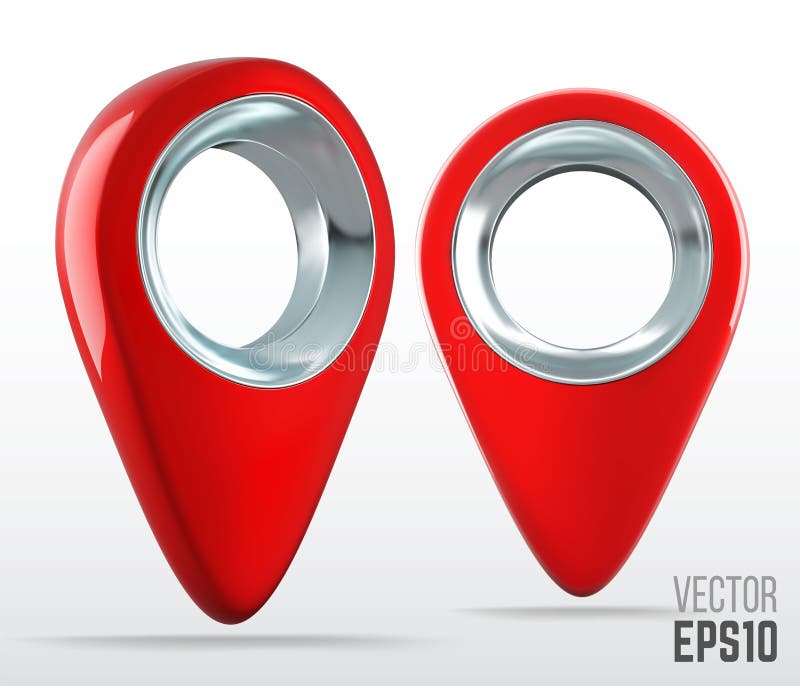 Ultra Realistic 3d Red Color Map Pin Pointer Icon. Vector Illustration ...