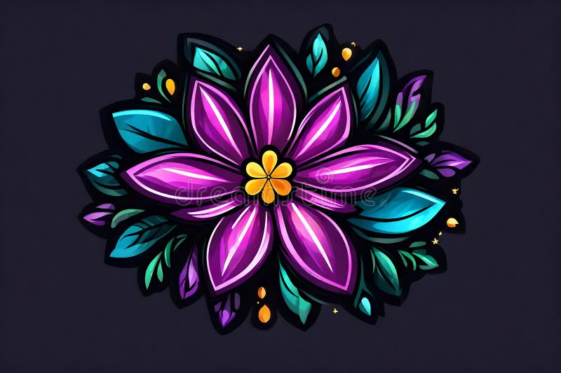 Ultra-realistic 3D-rendered Floral Pattern Against a Dramatic Black ...