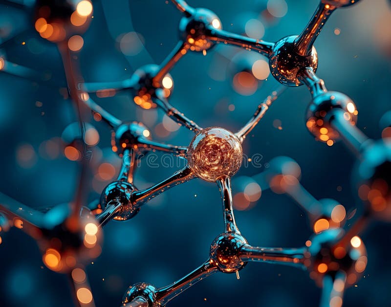 An Ultra-realistic 3D-rendered Molecular Network with Metallic Spheres ...