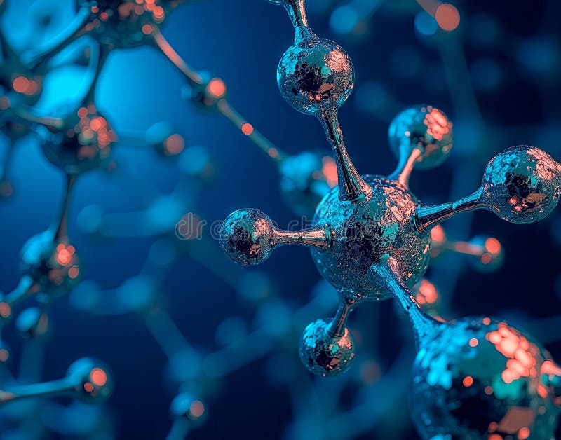 An Ultra-realistic 3D-rendered Molecular Network with Metallic Spheres ...