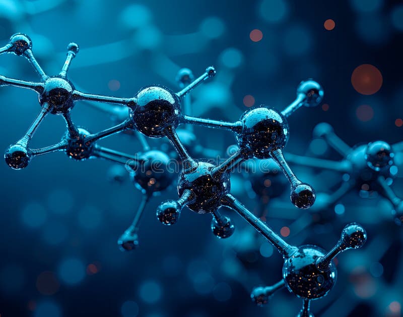 An Ultra-realistic 3D-rendered Molecular Network with Metallic Spheres ...