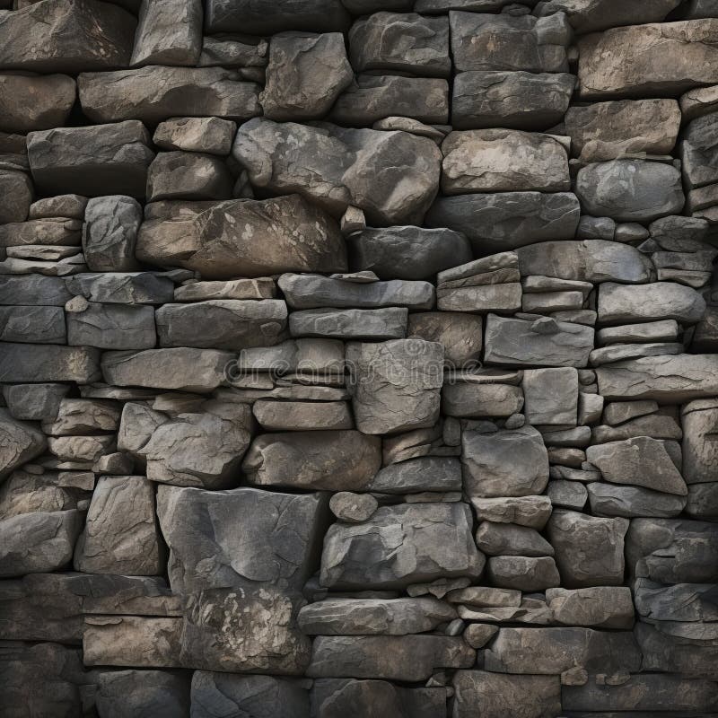 Ultra Realistic 3d Rendered Stone Wall with Primitivist Elements Stock ...