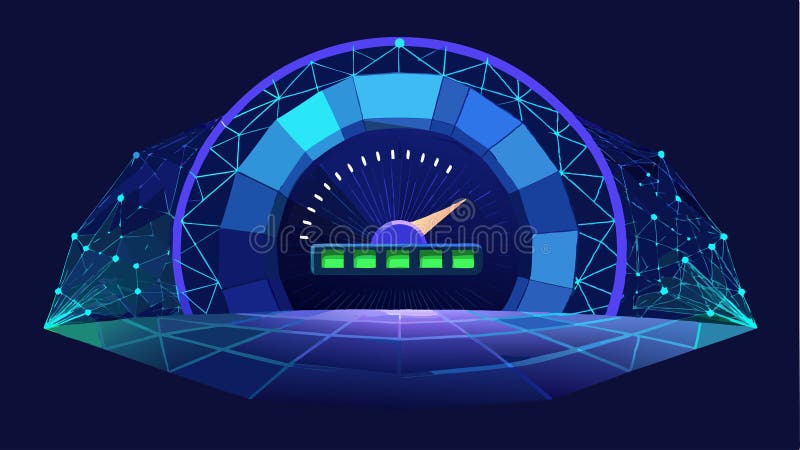 Ultra Realistic Dark Blue Low Poly 3D Speedometer Digital Design Stock ...