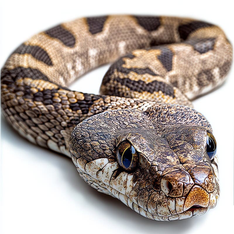 An Ultra-realistic Depiction of an Aesculapian Snake on a White ...