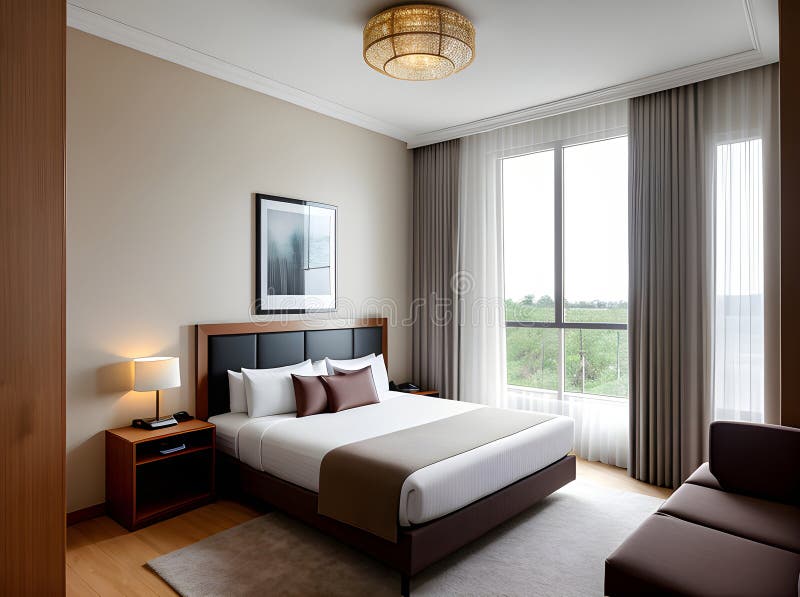 Ultra Realistic Detailed Hotel Villa Room Shot. Stock Illustration ...