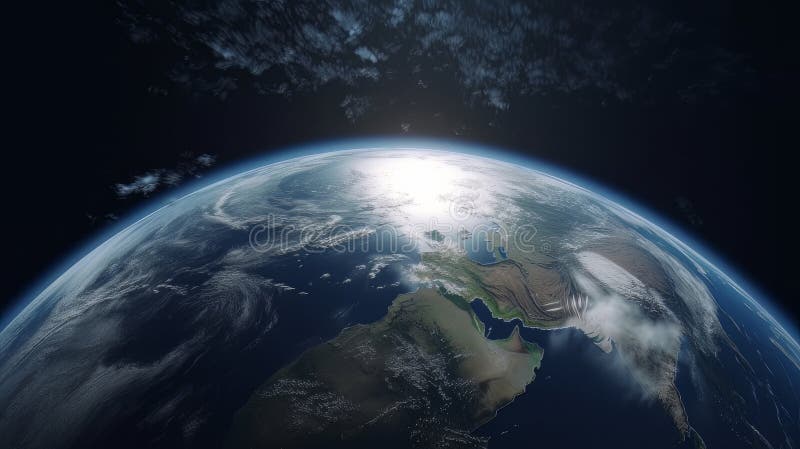 Ultra Realistic Earth from Space Dolly Zoom. Generative Ai Stock Image ...