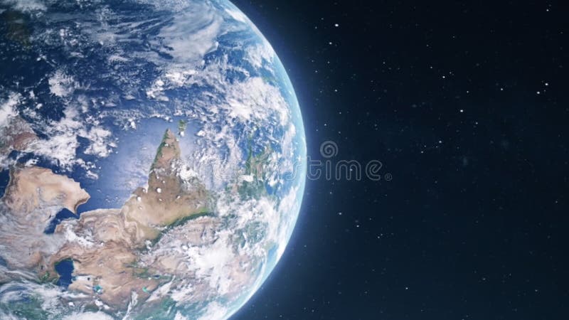 The Rotating Planet Earth in Space on a Blue Starry Background Stock ...