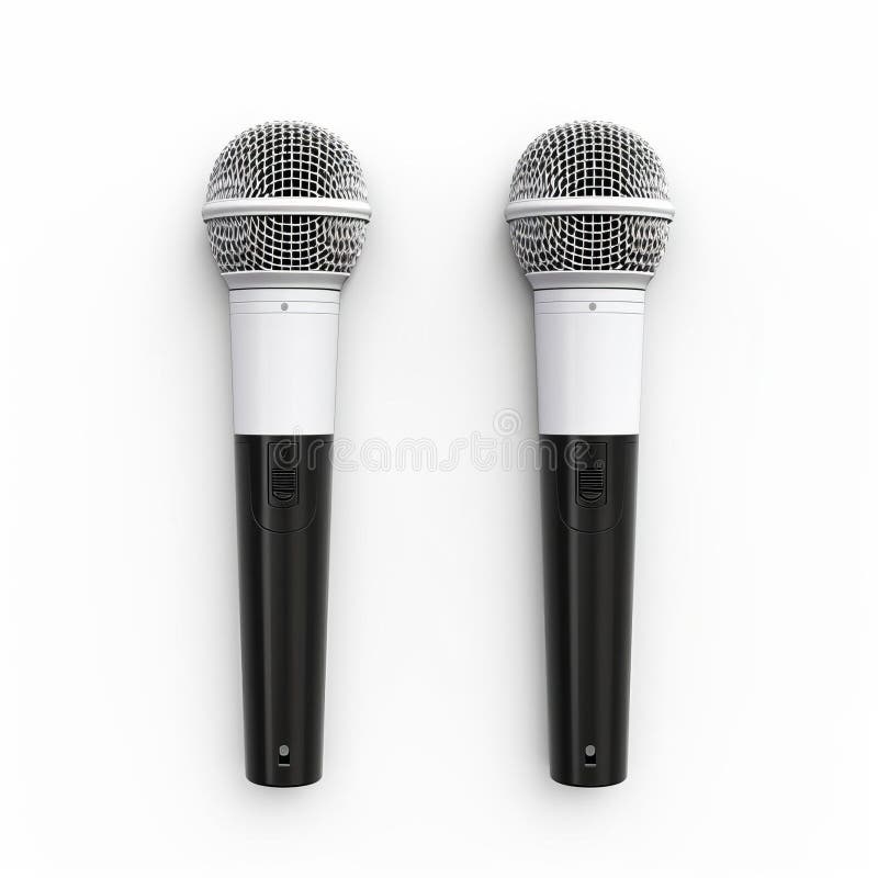 Ultra-realistic Empty Microphone Mockup with White Background 8k Stock ...
