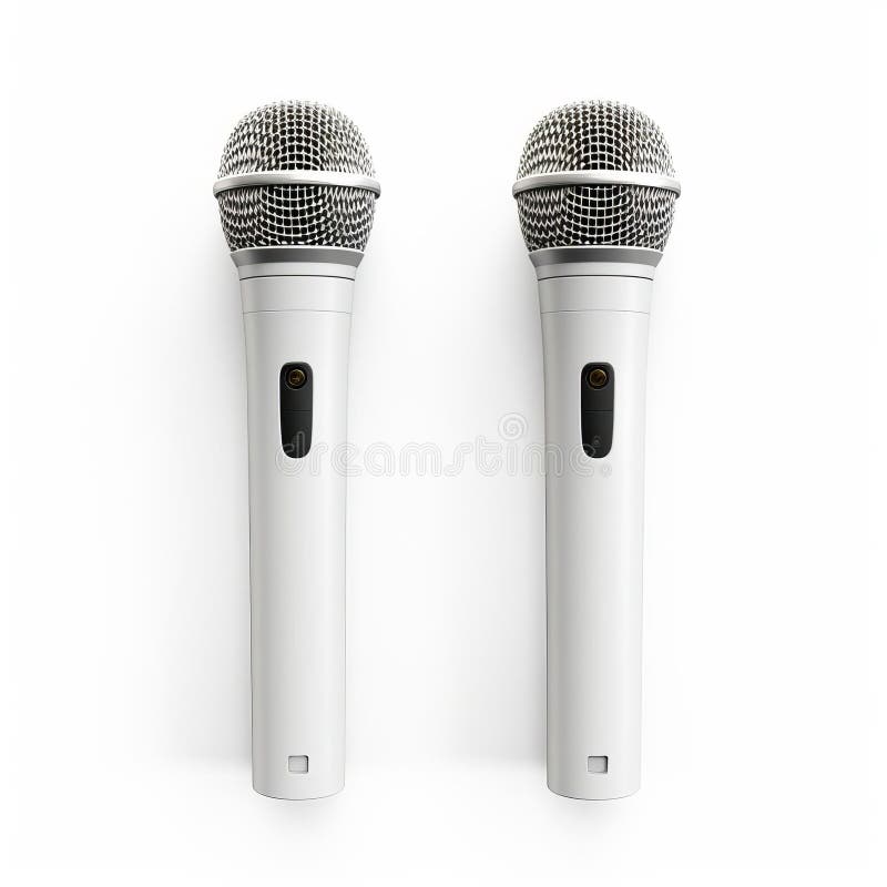 Ultra-realistic Empty Microphone Mockup with White Background Stock ...