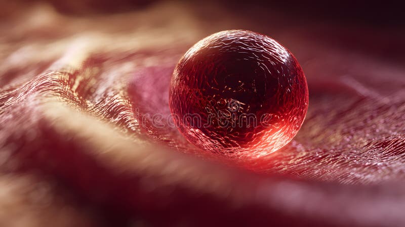 Close-up 3D Visualization of Red Blood Cell Texture and Natural Surface ...