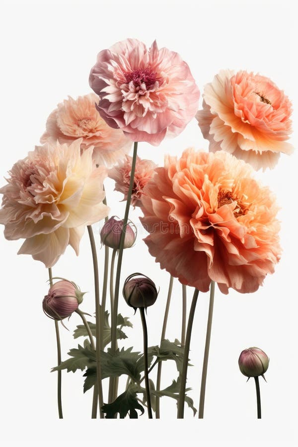 Ultra-Realistic Flower Wall Art Isolated on White Background . Stock ...