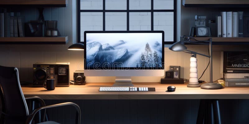 An Ultra-realistic Image of a Modern Home Office Setup Stock Image ...