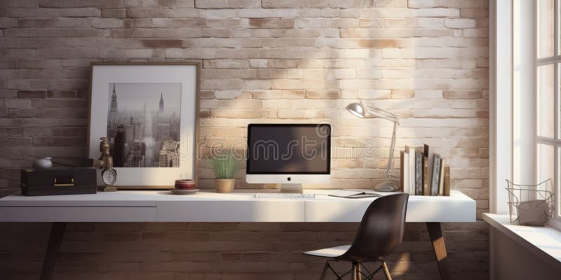 An Ultra-realistic Image of a Modern Home Office Setup Stock ...