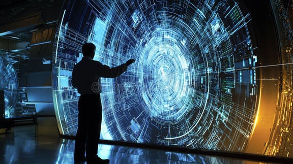 Ultra-realistic Image of a Physicist Analyzing Particle Movements on a ...