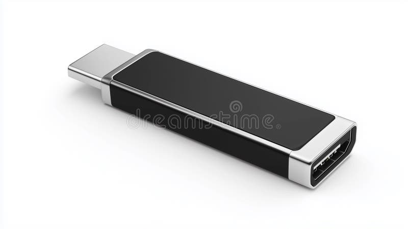 Ultra-realistic Image of a Portable USB Flash Drive with a Sleek Black ...