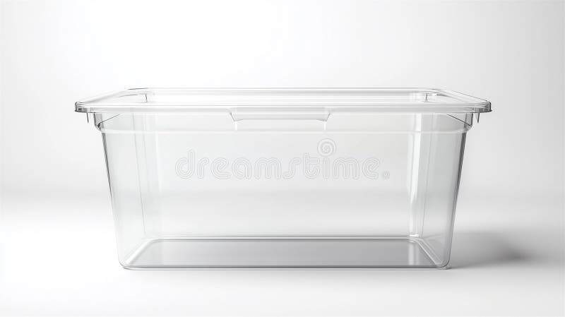 Ultra-realistic Image of a Transparent Plastic Storage Container with a ...
