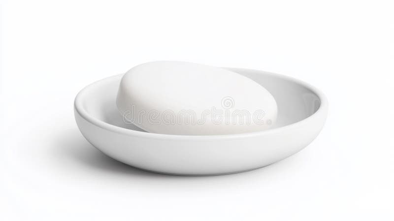 Ultra-realistic Image of a White Ceramic Soap Dish with a Smooth ...
