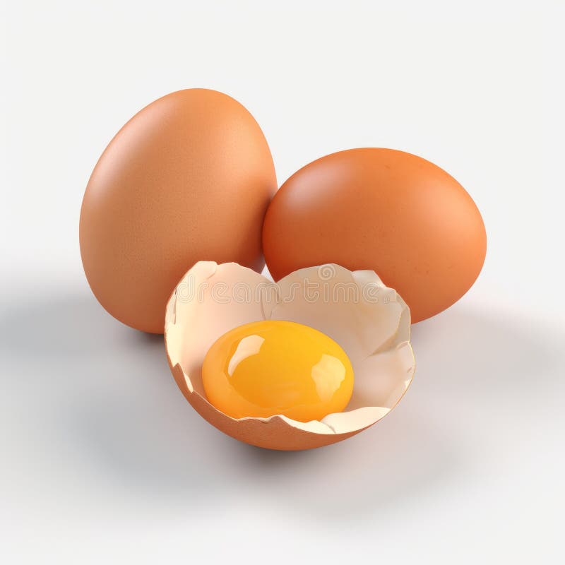 Ultra Realistic 4k Eggs: White Egg with Hole, Two Orange Eggs - Zbrush ...