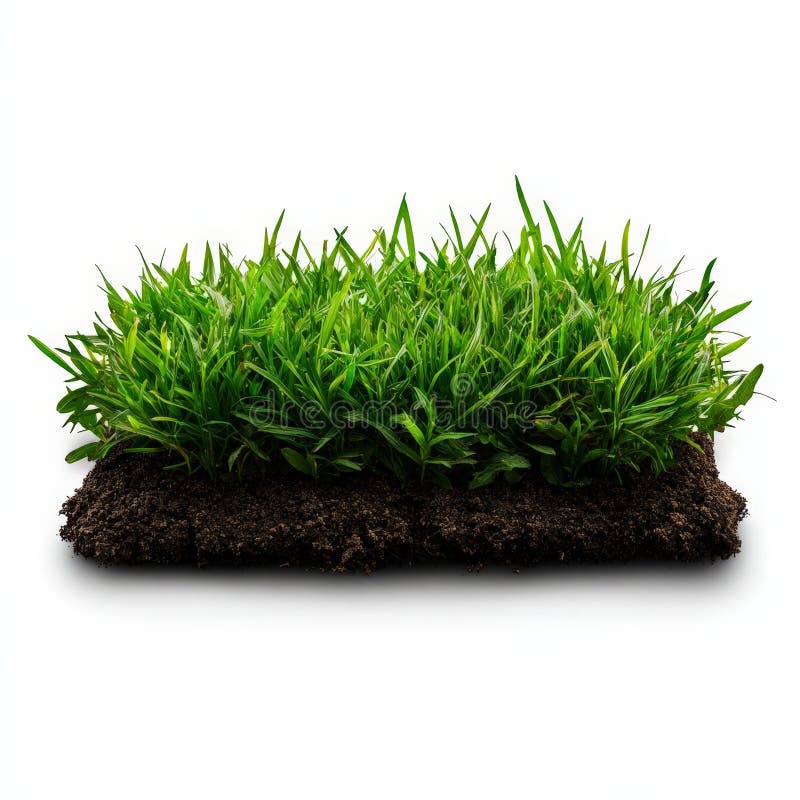Ultra-Realistic 4K Image of Lush Grass Patch Planted on White ...