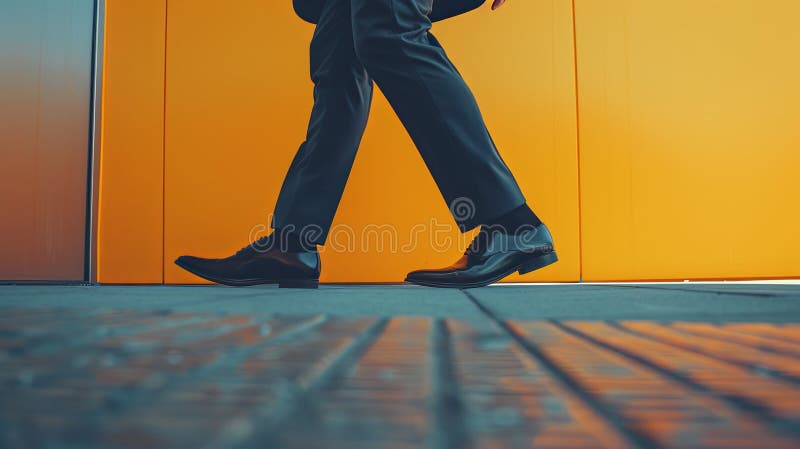 Ultra-realistic Profile View of Business Person in Stride. AI Image ...