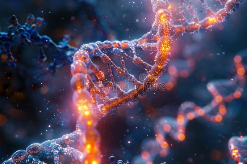 Ultra Realistic Scientific Micrograph of a Double Helix DNA Stock ...