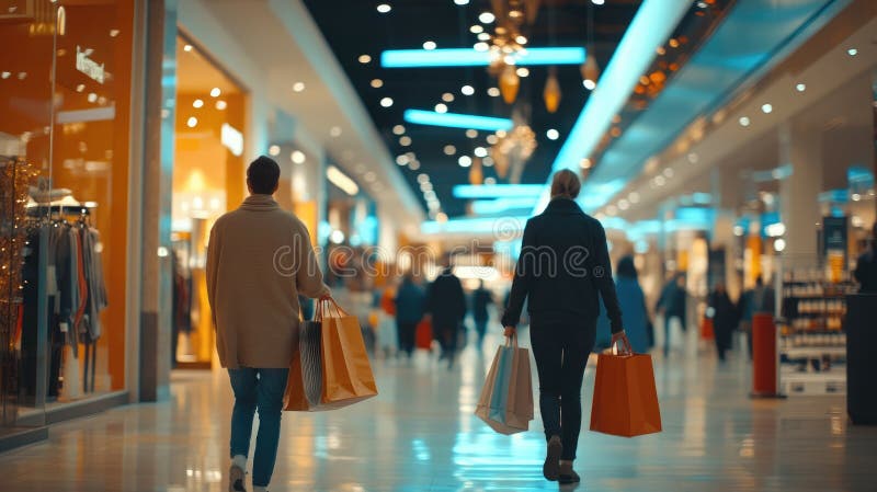 Ultra-realistic Shopping Experience at a Busy Mall in 8k Stock Photo ...