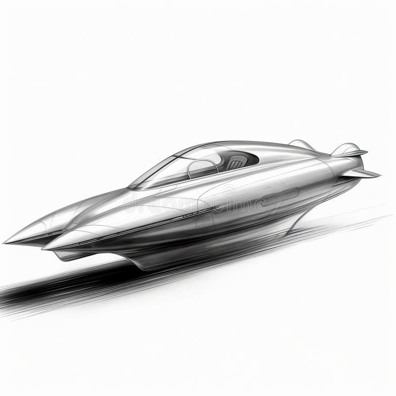 1936 Aerodynamic Boat Design Study Stock Illustration - Illustration of ...