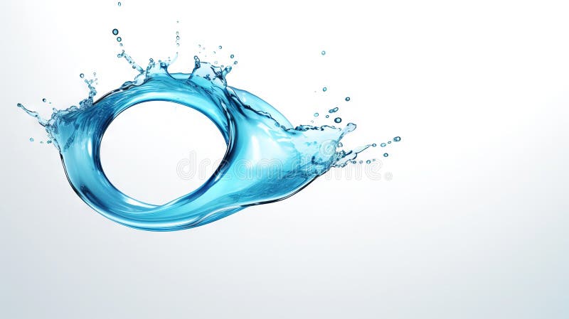 Ultra Realistic Smooth Splash of Circular Blue Water on White ...
