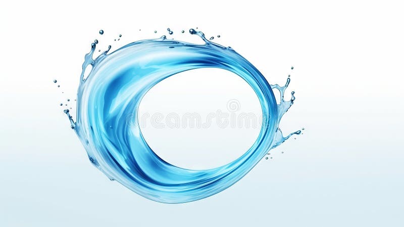 Ultra Realistic Smooth Splash of Circular Blue Water on White ...