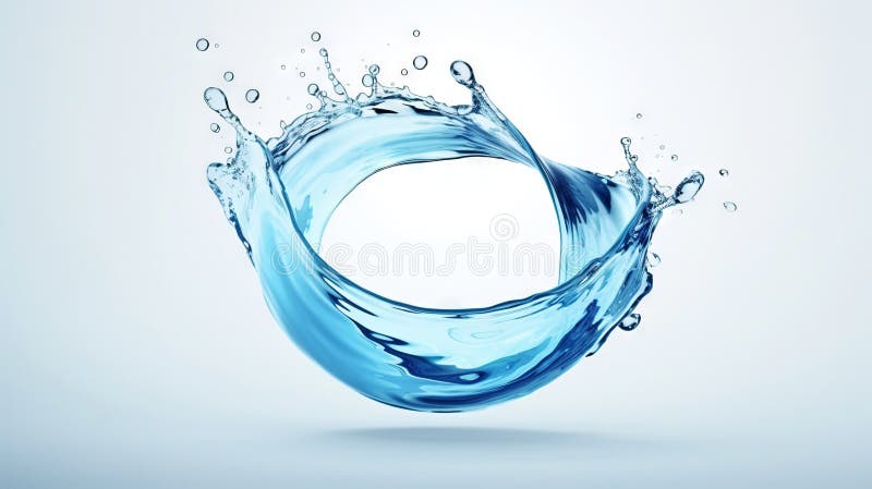 Ultra Realistic Smooth Splash of Circular Blue Water on White ...