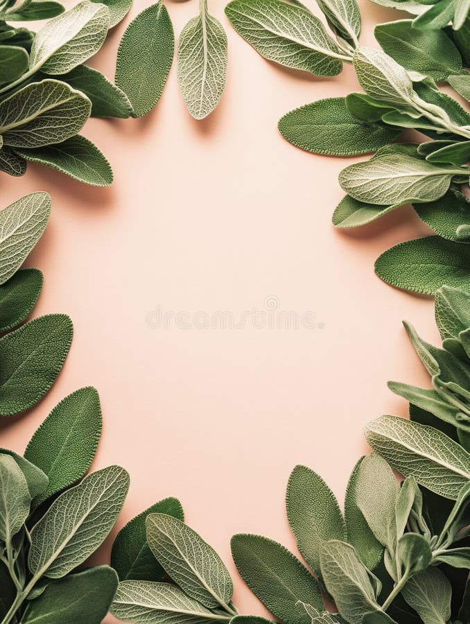 Ultra Realistic Soft Sage Leaves Arranged Elegantly for Nature Design ...