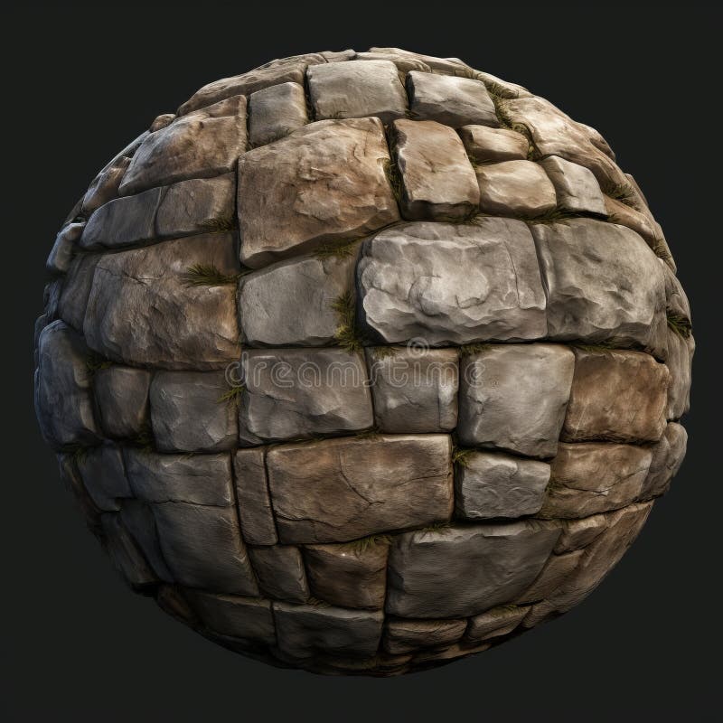 Ultra Realistic Stone Sphere Texture with Intricate Rock Inside Stock ...