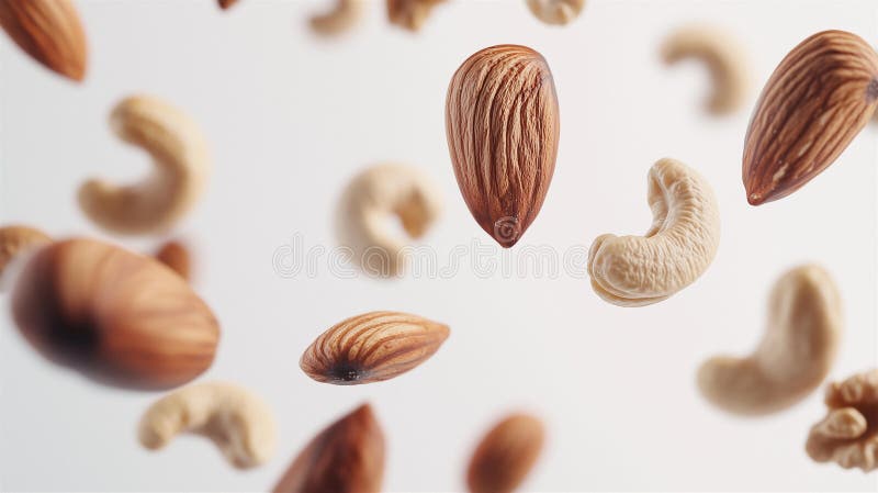 Ultra-realistic View of Assorted Mixed Nuts Including Almonds, Cashews ...