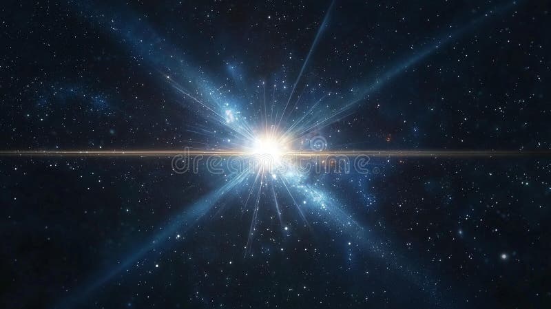 Ultra-realistic View of a Bright, Distant Quasar with Light Beams ...