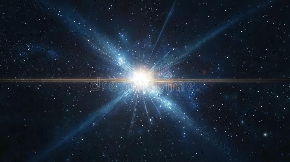 Ultra-realistic View of a Bright, Distant Quasar with Light Beams ...