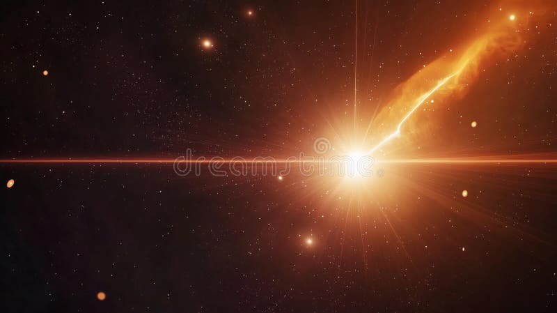 Ultra-realistic View of a Bright, Distant Quasar with Light Beams ...