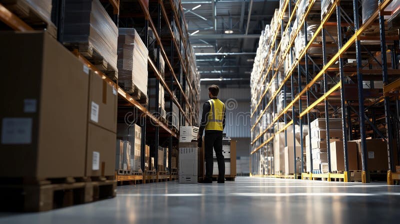 Ultra-realistic View of a Logistics Manager Coordinating Shipments in a ...