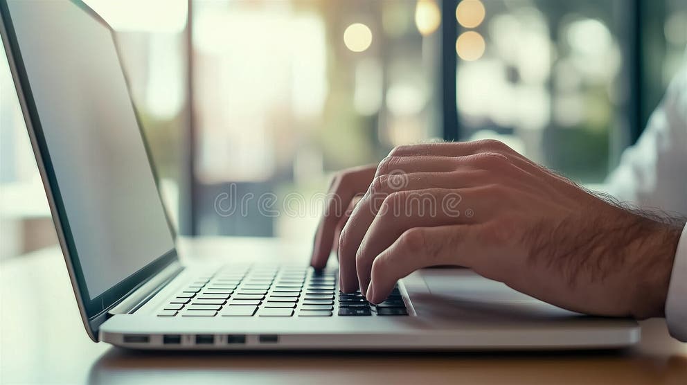 Ultra-realistic View of a Software Developer Coding on a Sleek Laptop ...